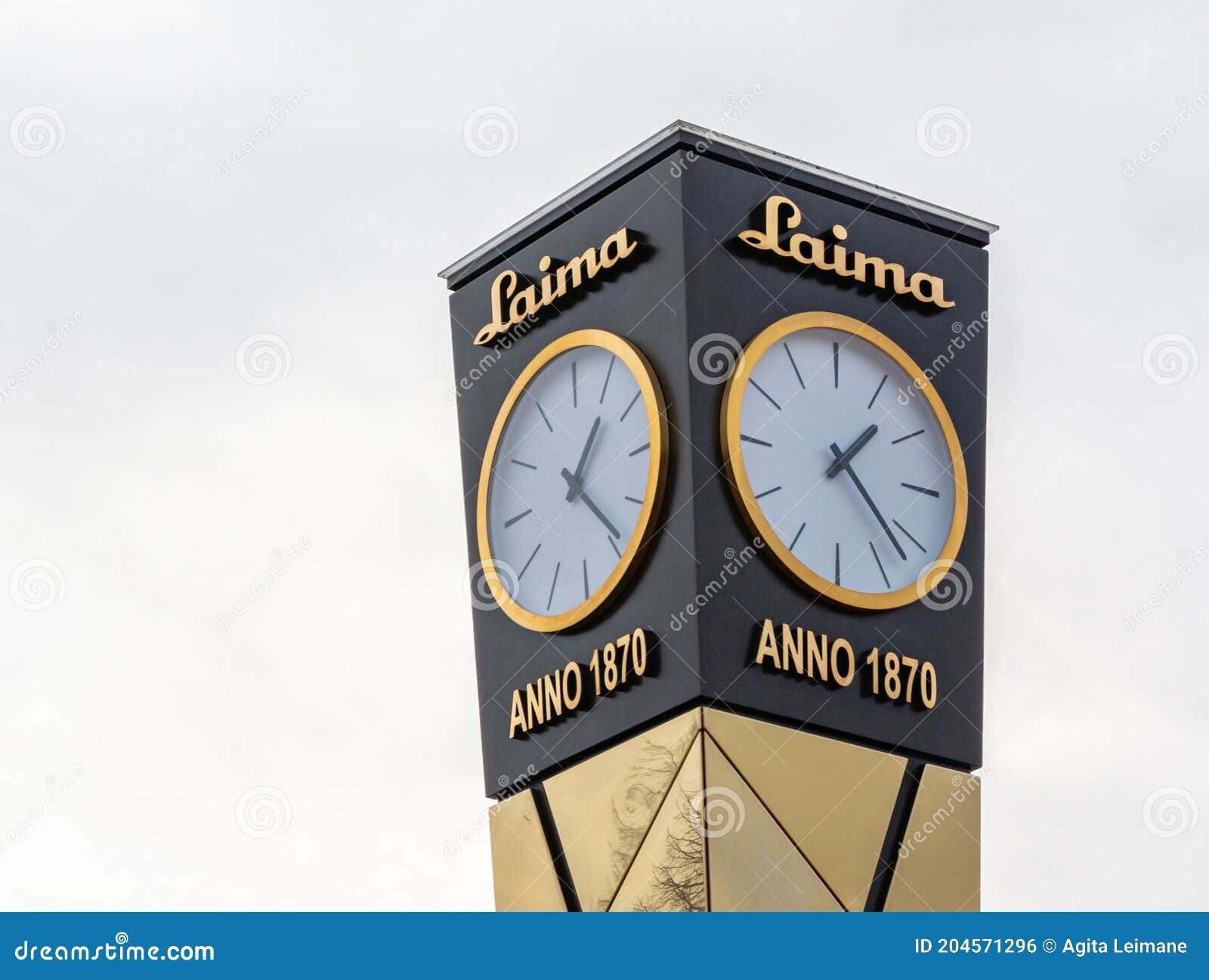 Laima Clock In Downtown Riga, Latvia Editorial Photo | CartoonDealer ...