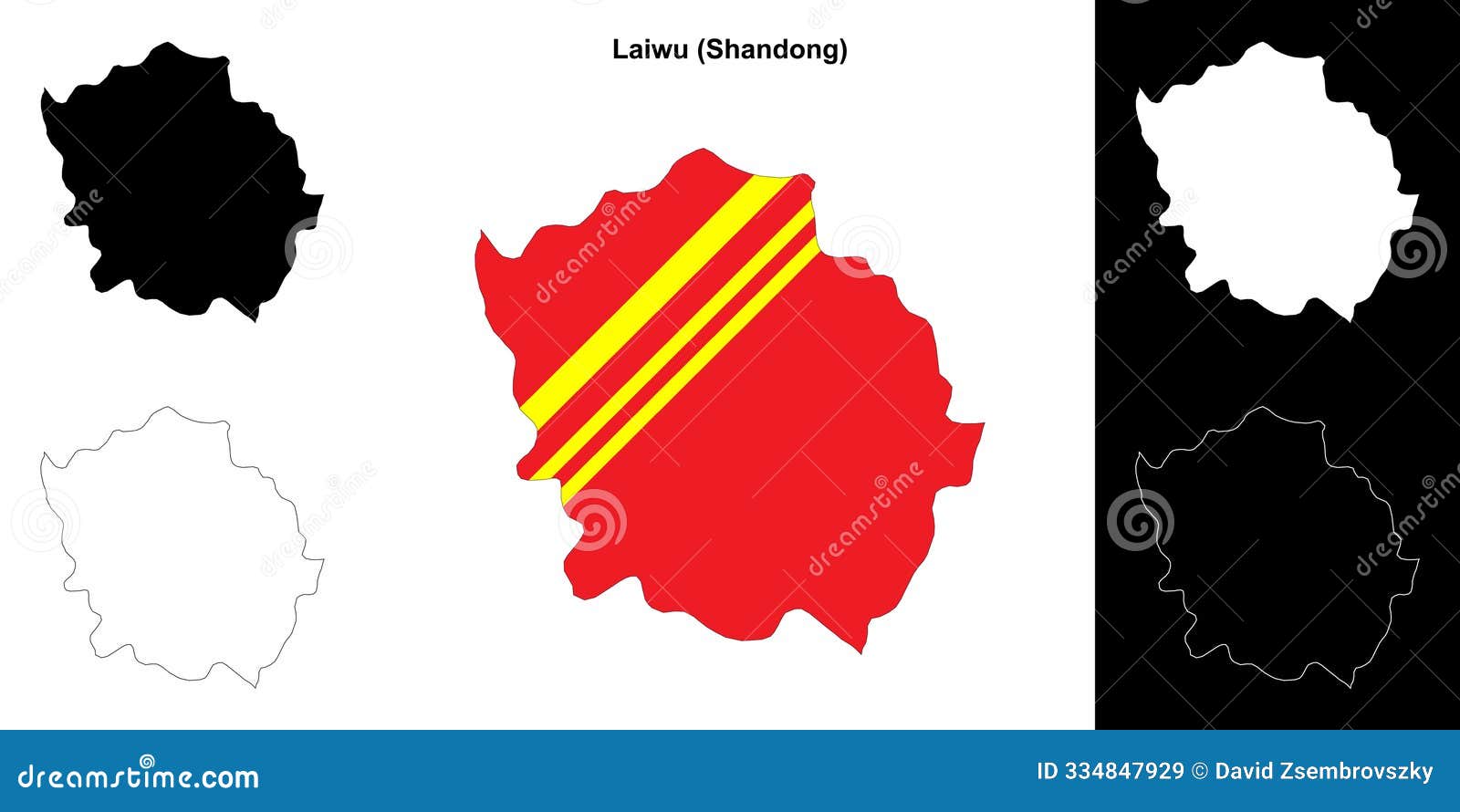 Laiwu outline map stock illustration. Illustration of template - 334847929