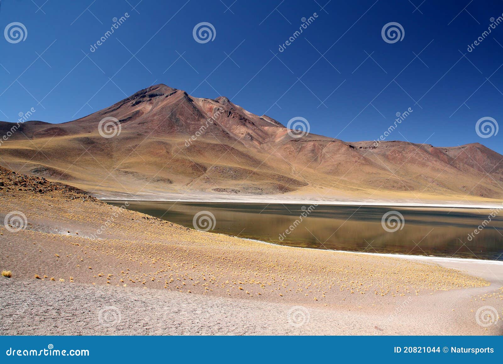 Lake stock photo. Image of volcano, lake, mountain, atacama - 20821044
