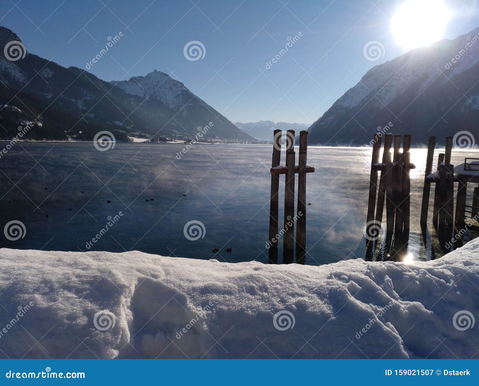 The Lake Achensee in Winter Austria Stock Image - Image of snow, alpine ...