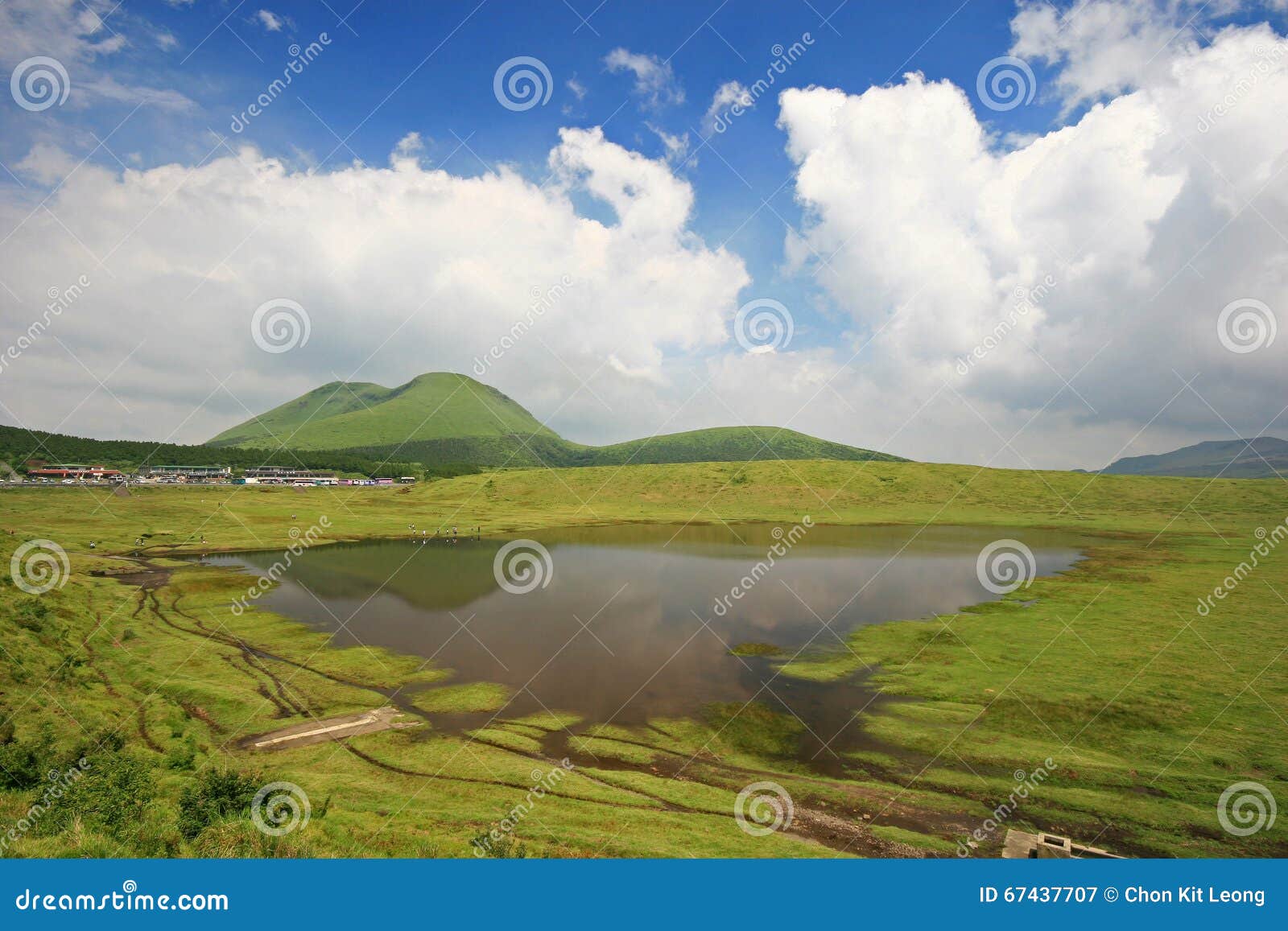 Lake at the Active Volcano - Mount Aso Stock Image - Image of ...