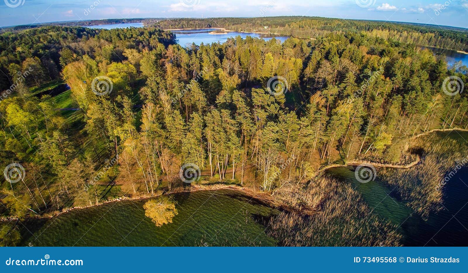 Lake aerial view stock photo. Image of white, lithuania - 73495568