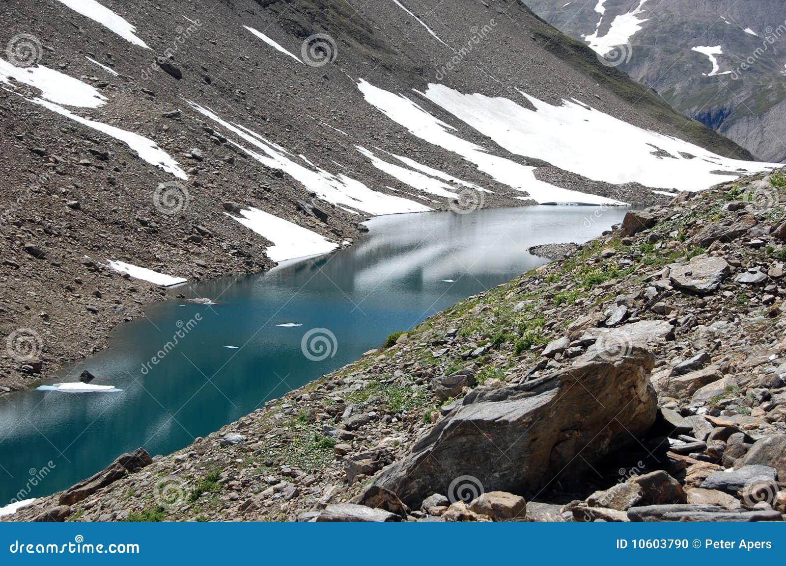 Lake in the Alps stock photo. Image of lake, rocks, melting - 10603790