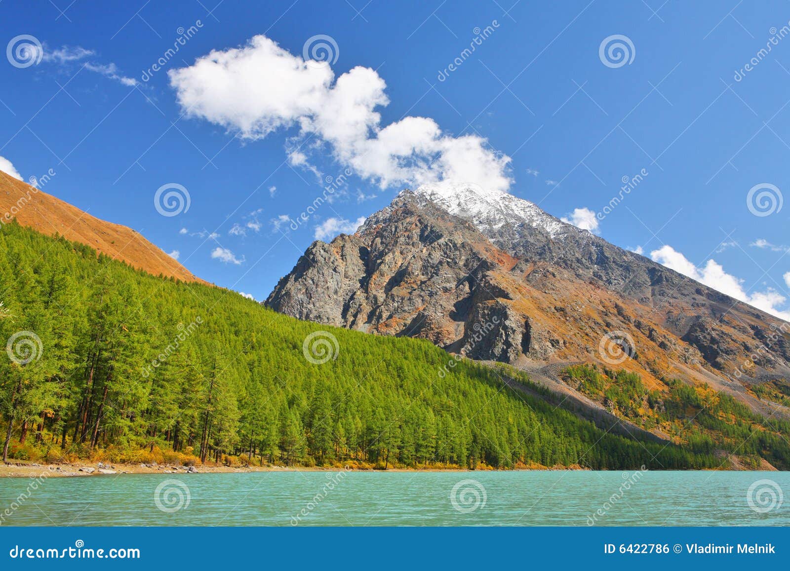 Lake in Altai Mountains stock photo. Image of green, highlands - 6422786