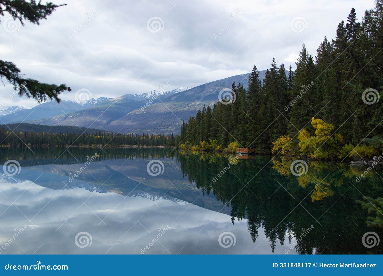 Lake Annette at Jasper National Park, Alberta, Canada Stock Image ...