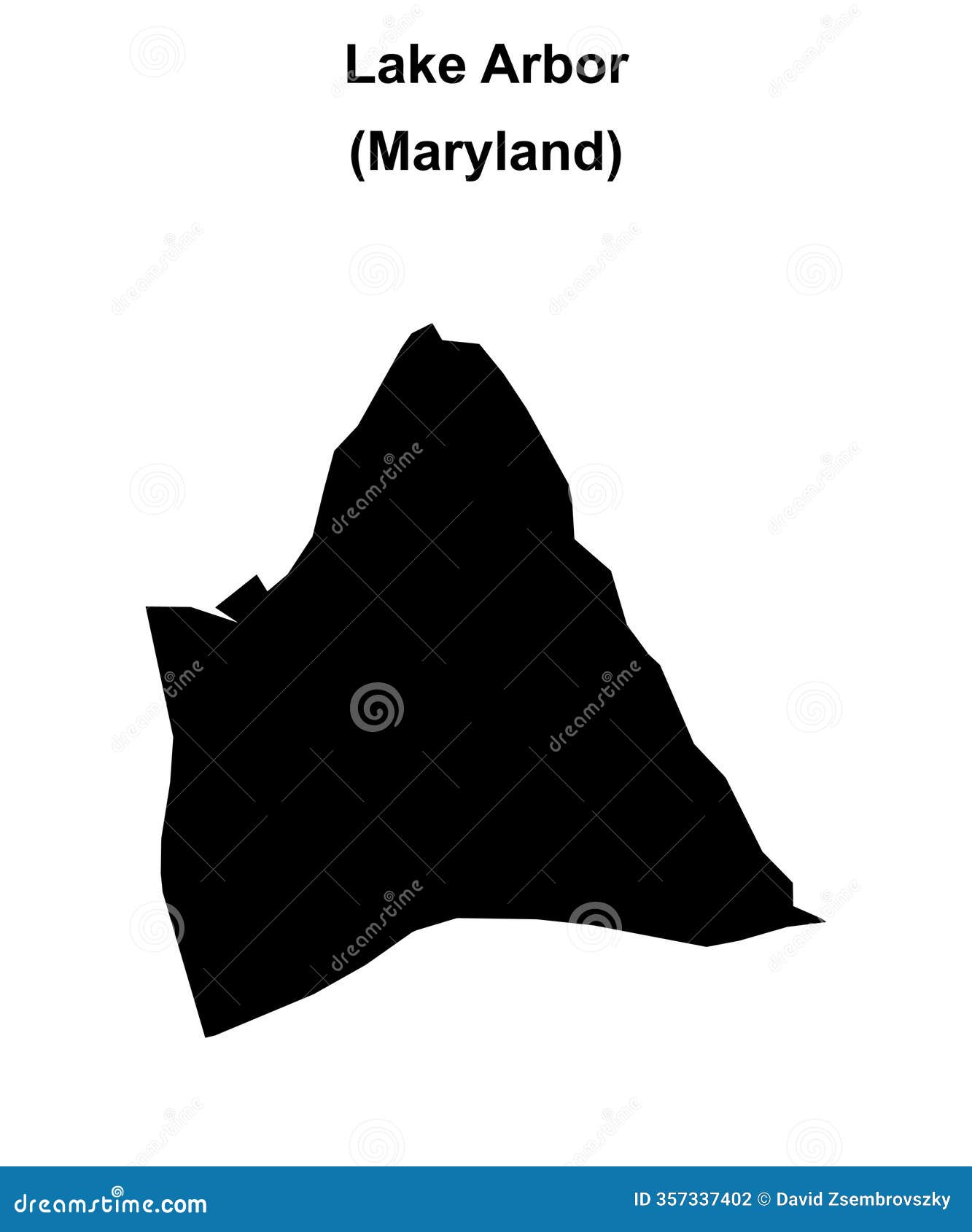 Lake Arbor outline map stock illustration. Illustration of template ...