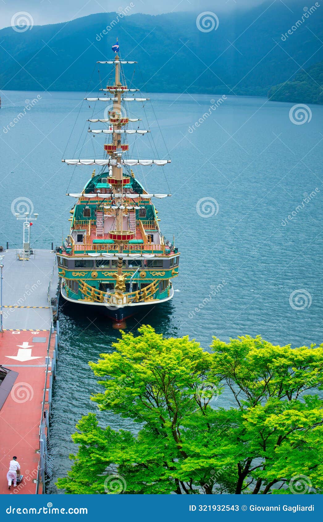 Lake Ashi with Hakone Sightseeing Boat in Spring Season Editorial Stock ...