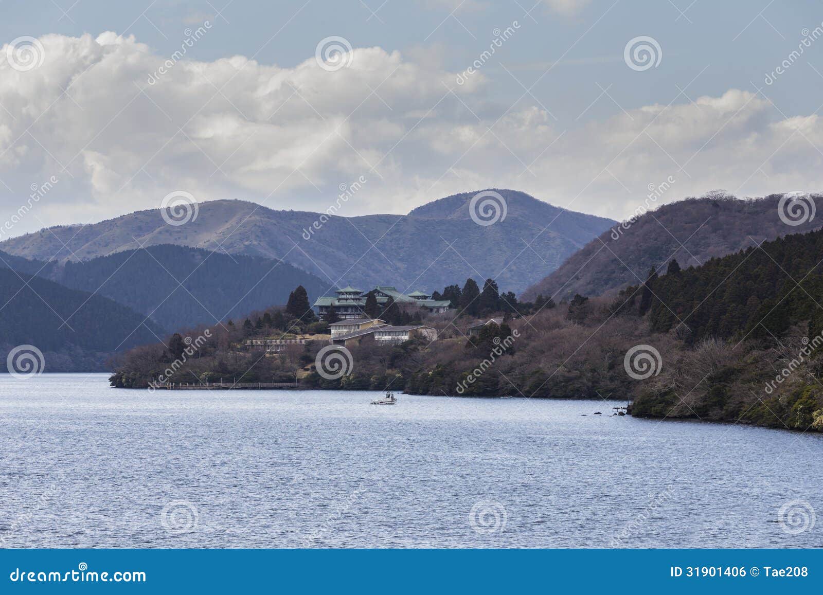 Lake Ashi in Japan stock photo. Image of urban, mountain - 31901406