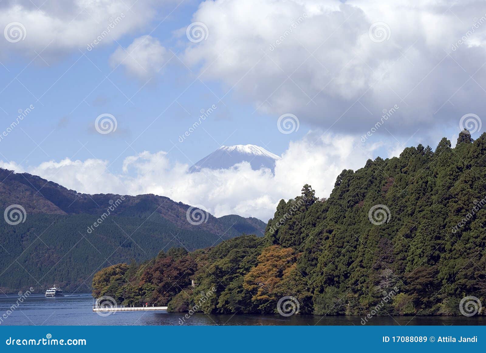 Lake Ashi and Mt. Fuji, Japan Stock Image - Image of leaf, national ...