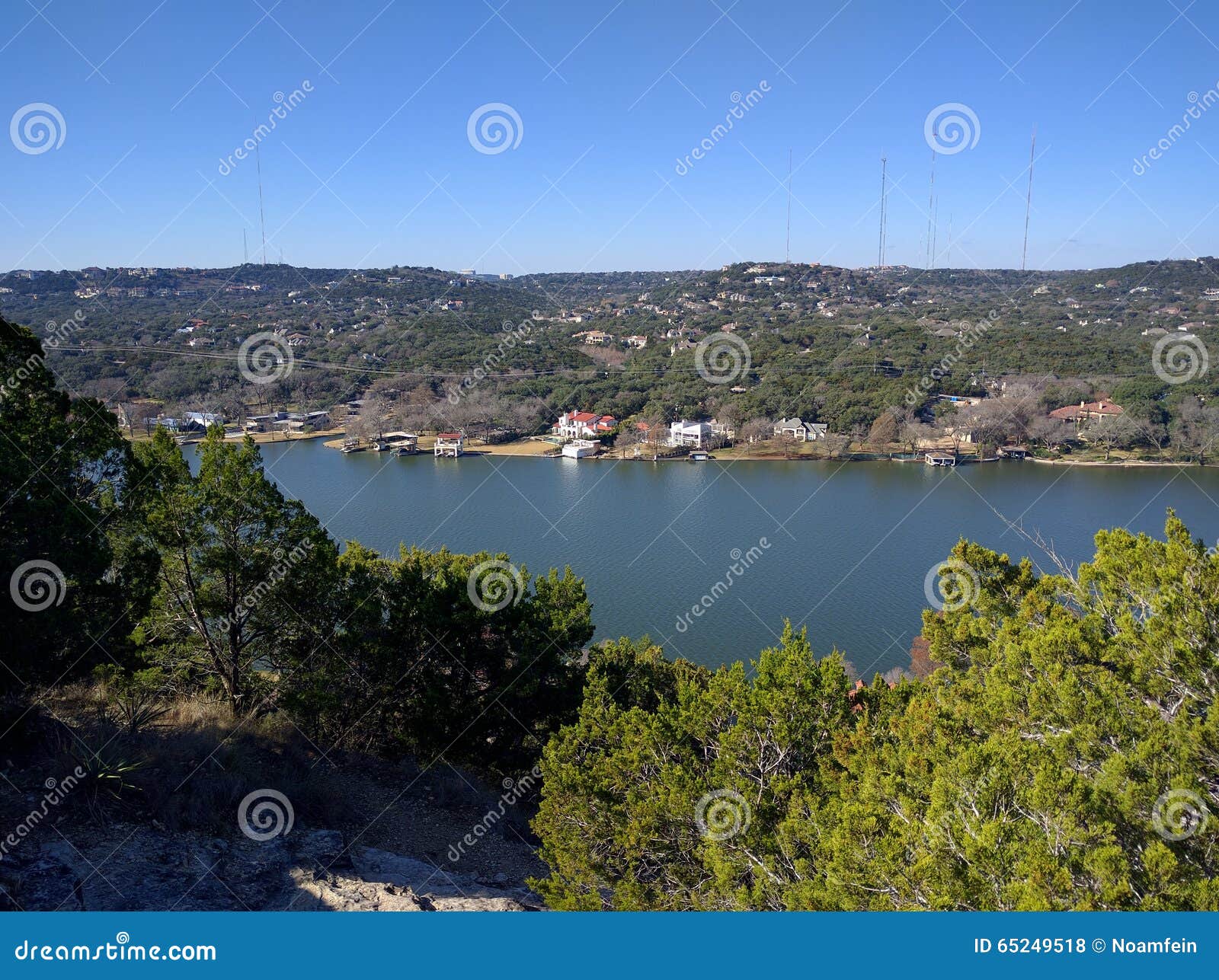 Lake Austin stock photo. Image of river, aerial, town - 65249518
