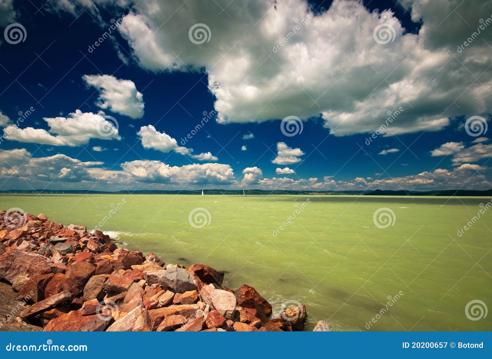 Lake Balaton stock image. Image of colorful, green, clouds - 20200657