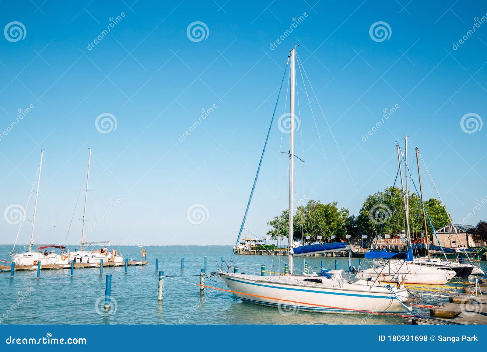 Lake Balaton and Harbor in Balatonfured, Hungary Editorial Stock Photo ...