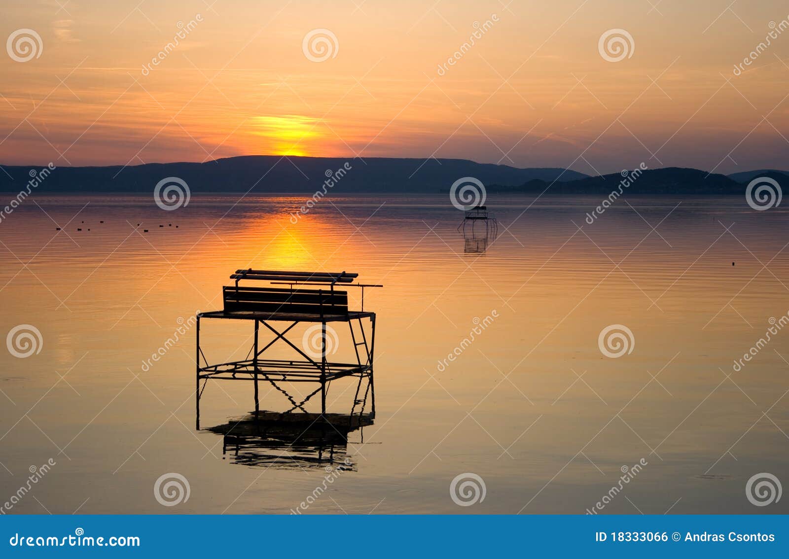 Lake Balaton after sunset stock photo. Image of landscape - 18333066
