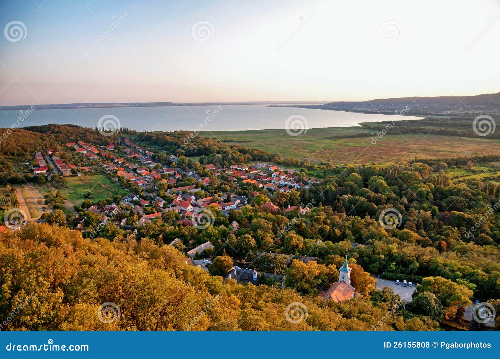 Lake Balaton in Sunset ,Hungary Stock Photo - Image of panoramic, sunny ...