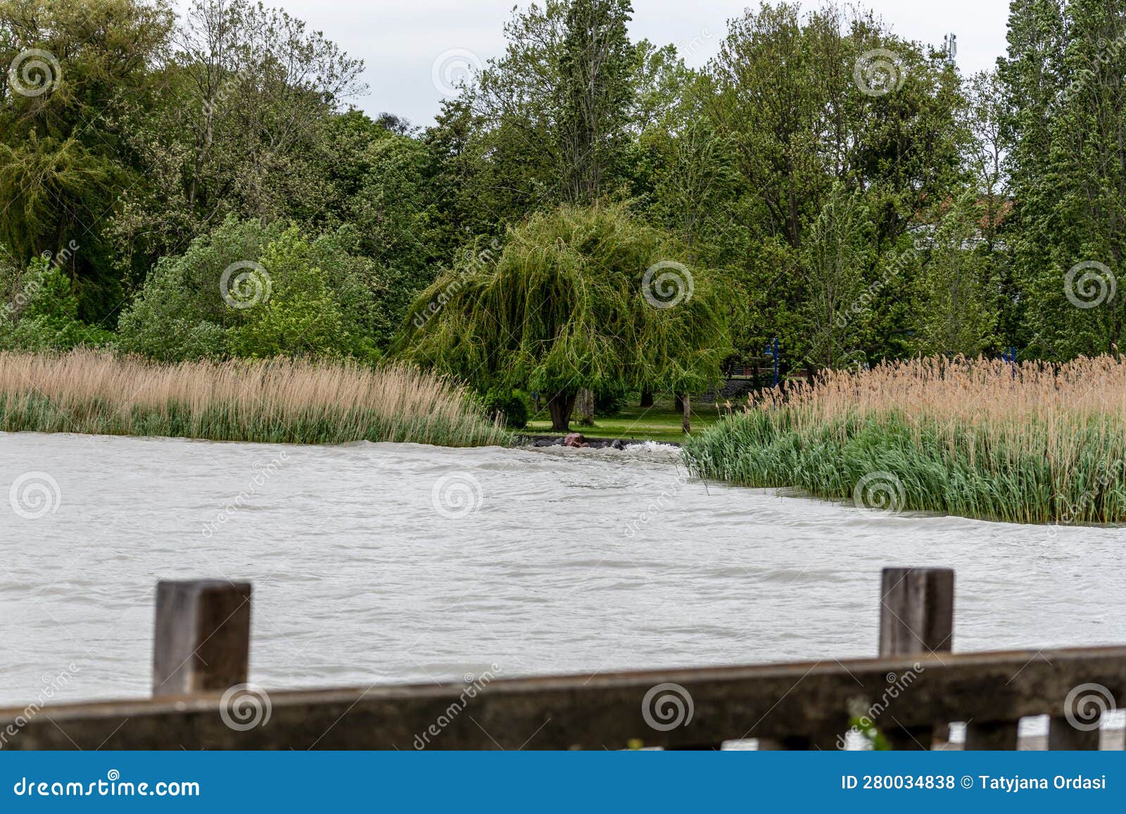Lake Balaton in Windy Weather in Spring Stock Photo - Image of ...