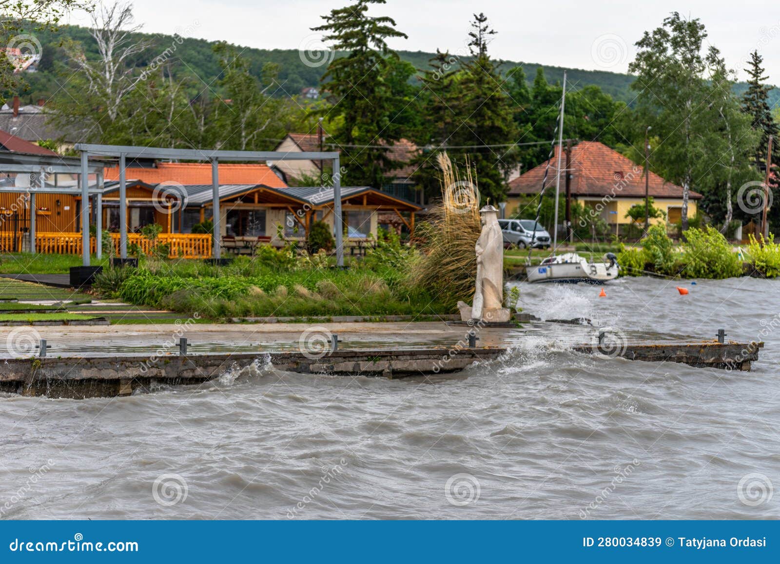 Lake Balaton in Windy Weather in Spring Stock Image - Image of vacation ...