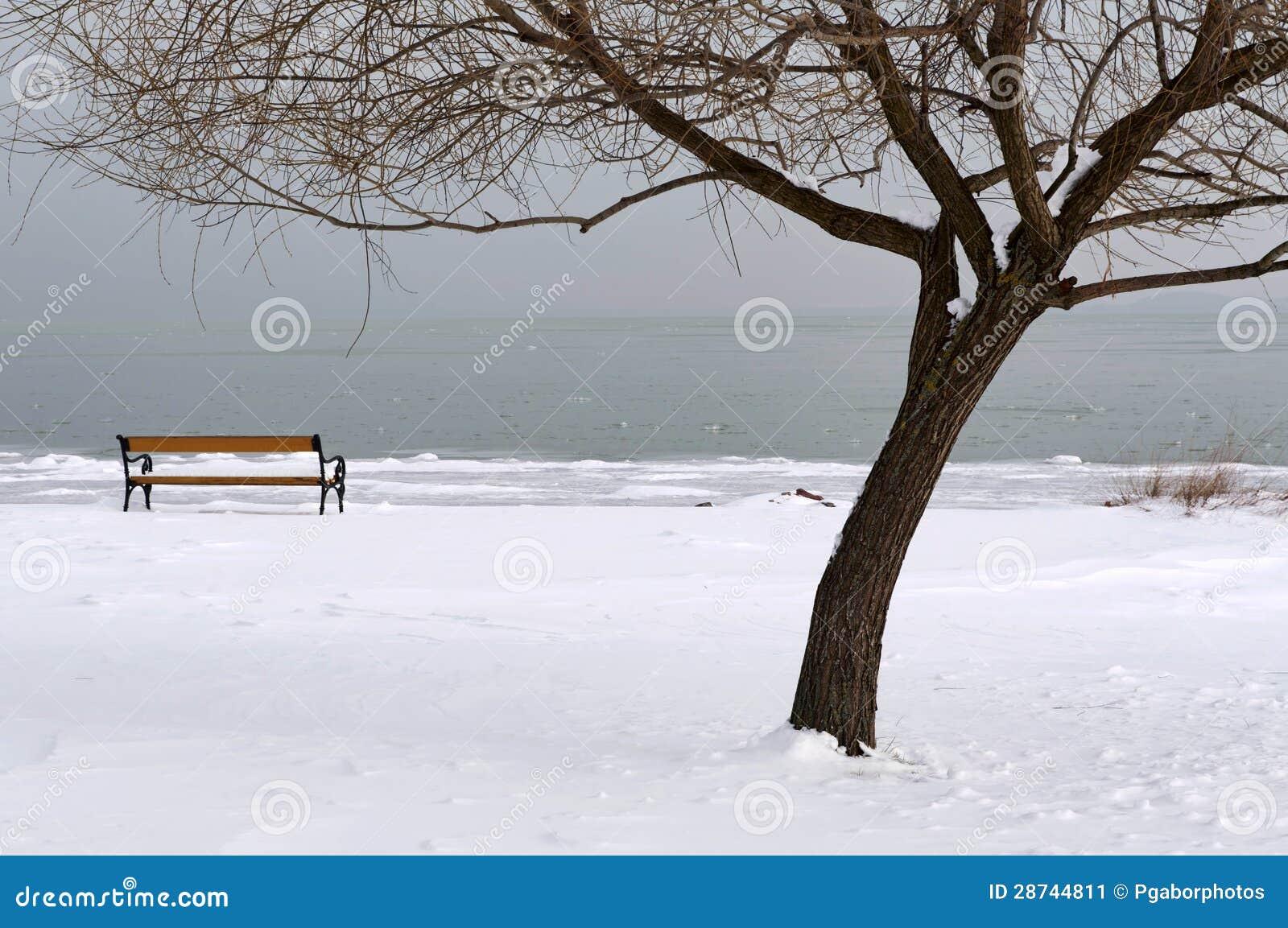 Lake Balaton in Winter Time,Hungary Stock Image - Image of clouds ...