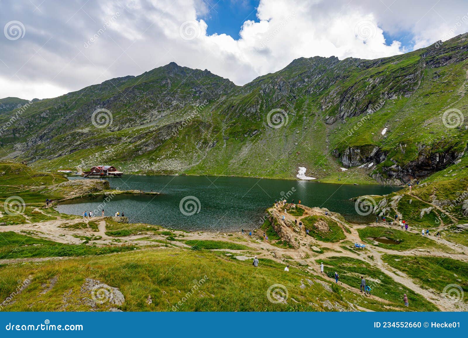 Lake Balea in the Carpathian Mountains of Romania Stock Photo - Image ...