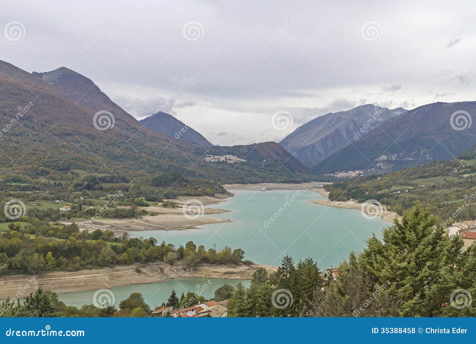 Lake Barrea stock photo. Image of landscape, waters, mountains - 35388458