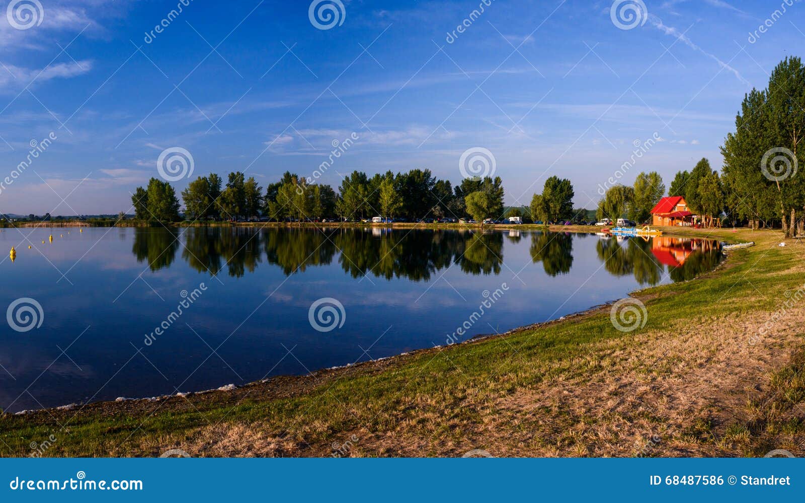 Lake in the Beautiful Sunny Summer Day Stock Photo - Image of ...