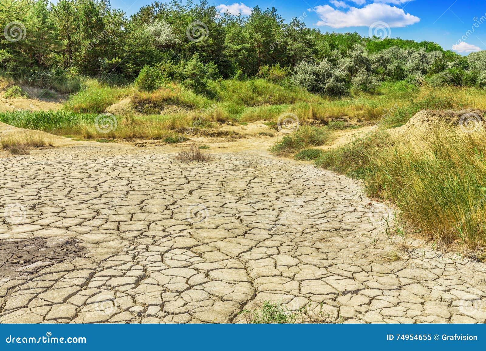 Lake bed drying up stock image. Image of lifeless, climate - 74954655