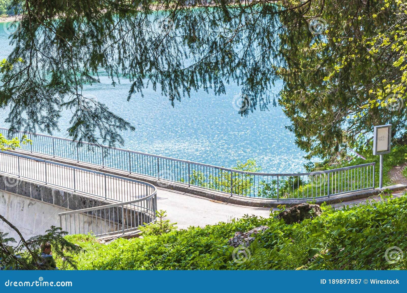 Lake Behind the Bridge Longrin, Switzerland Stock Image - Image of ...