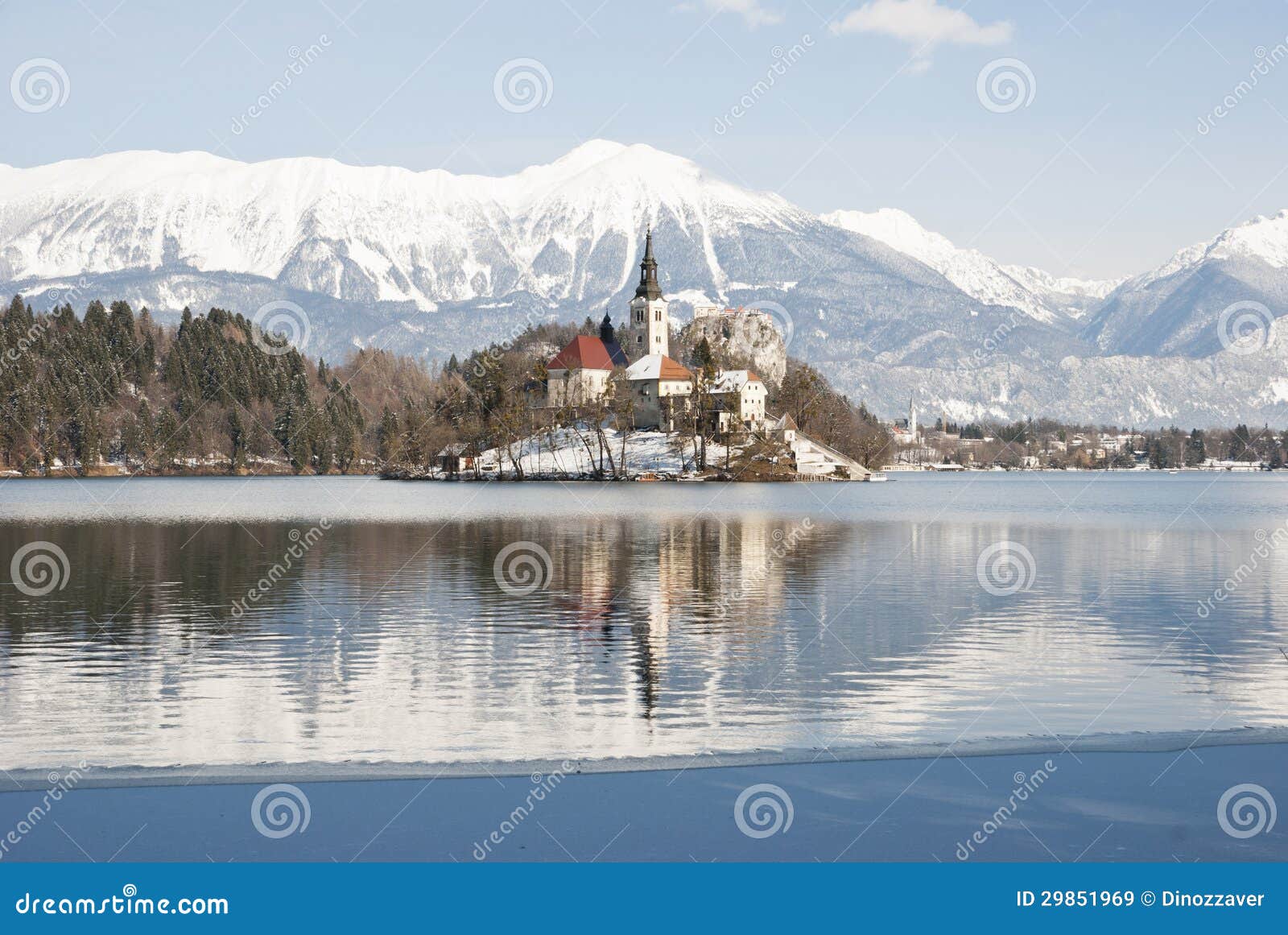 Lake Bled with Castle Behind, Bled, Slovenia Stock Image - Image of ...