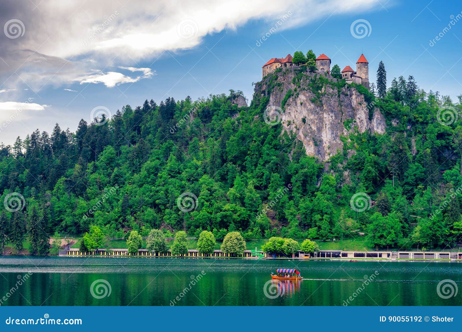 Lake Bled with Castle in Slovenia Stock Photo - Image of climbing ...