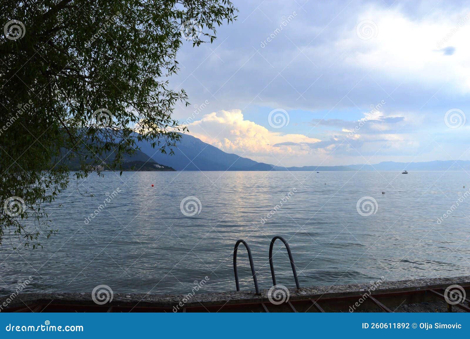 Lake in blue color at dusk stock photo. Image of blue - 260611892