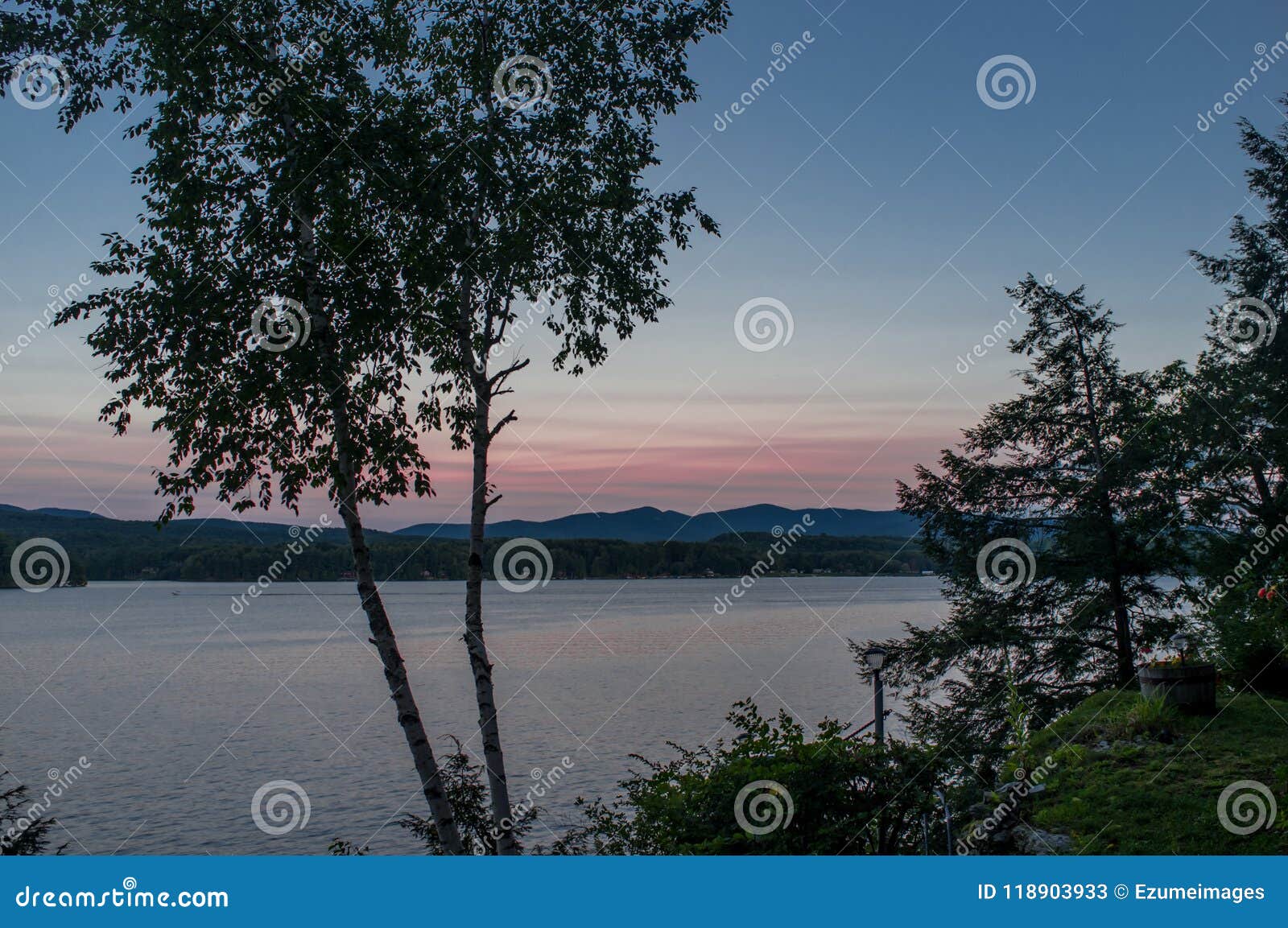 Lake Bomoseen Blue Hour stock image. Image of nature - 118903933