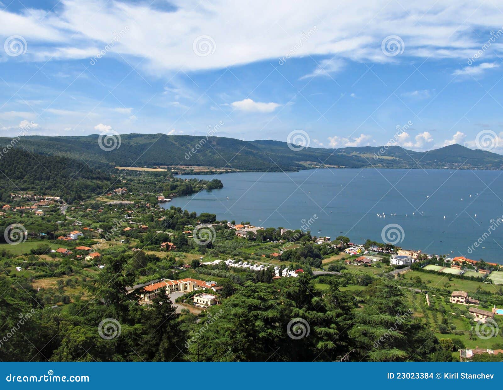 Lake Bracciano Panoramic View Stock Photo - Image of lago, campaign ...