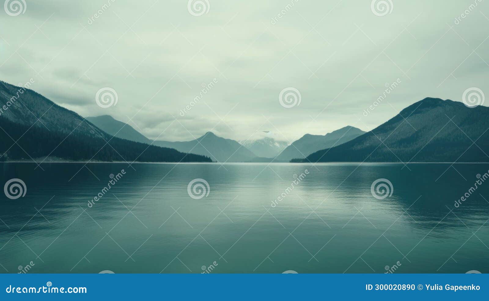 The Lake is Calm with Mountains in the Background Stock Photo - Image ...