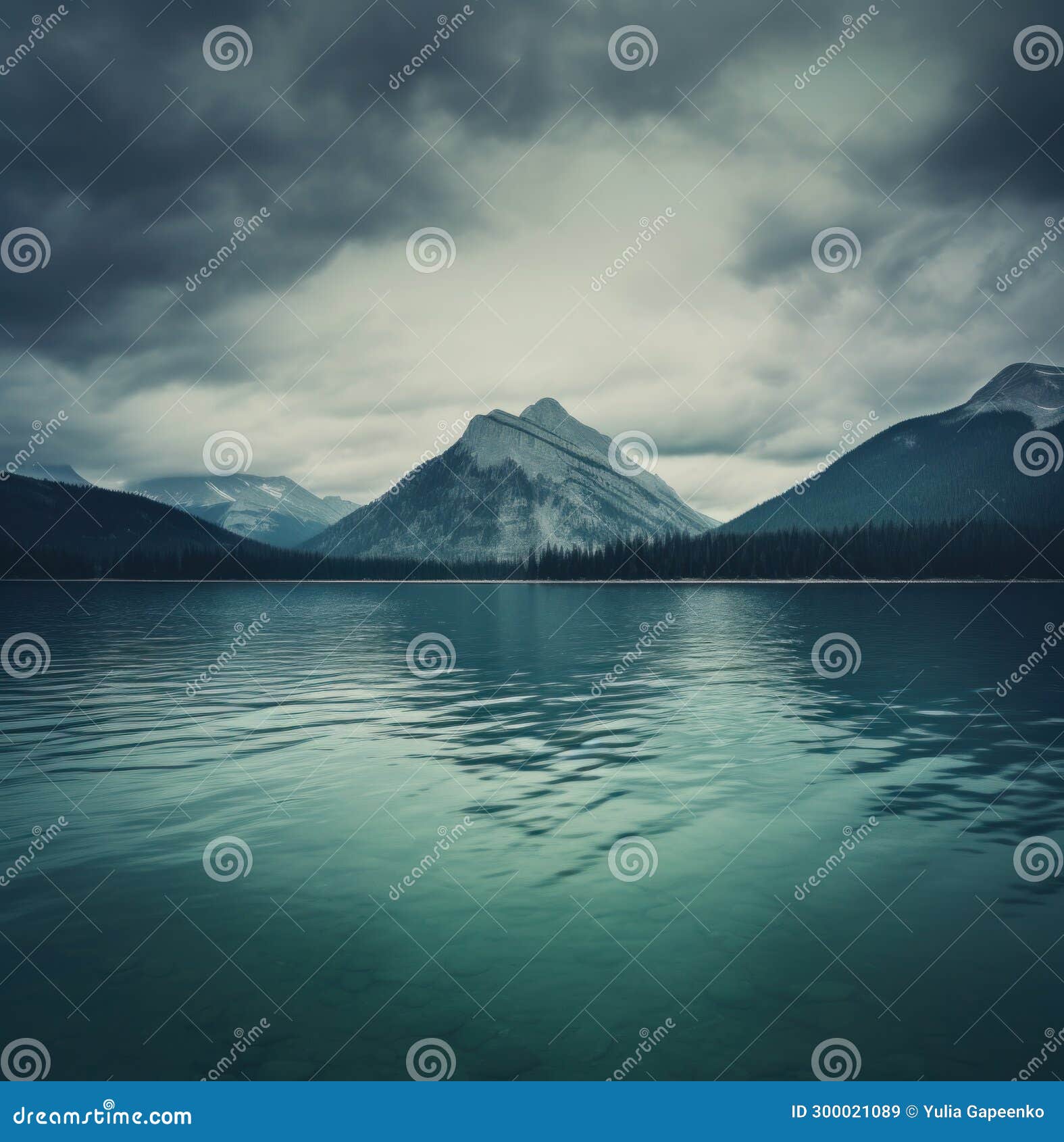 The Lake is Calm with Mountains in the Background Stock Image - Image ...