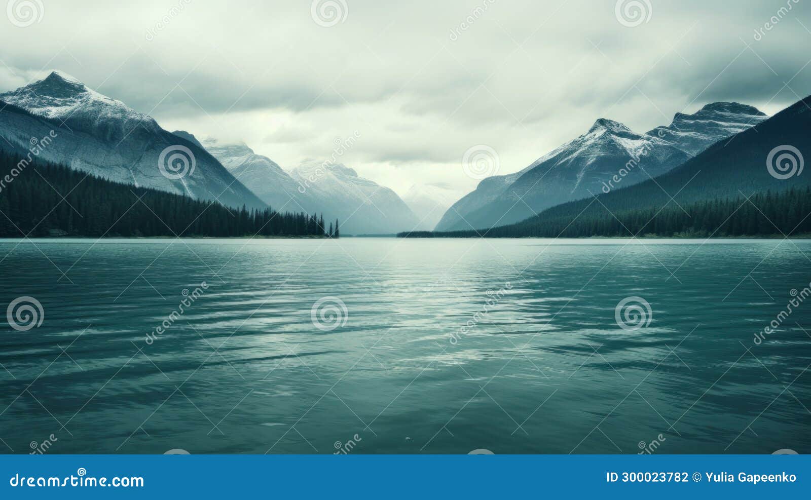 The Lake is Calm with Mountains in the Background Stock Photo - Image ...