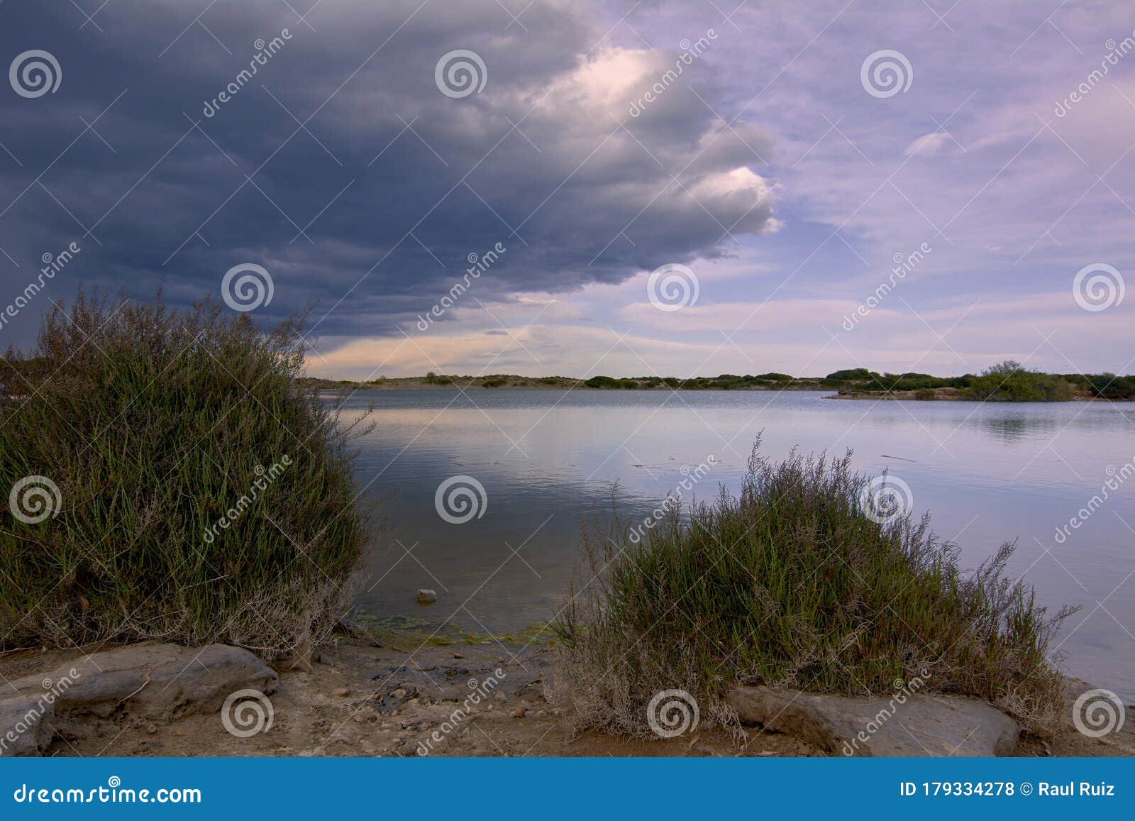 Lake with Calm Waters after the Storm Stock Photo - Image of deep ...