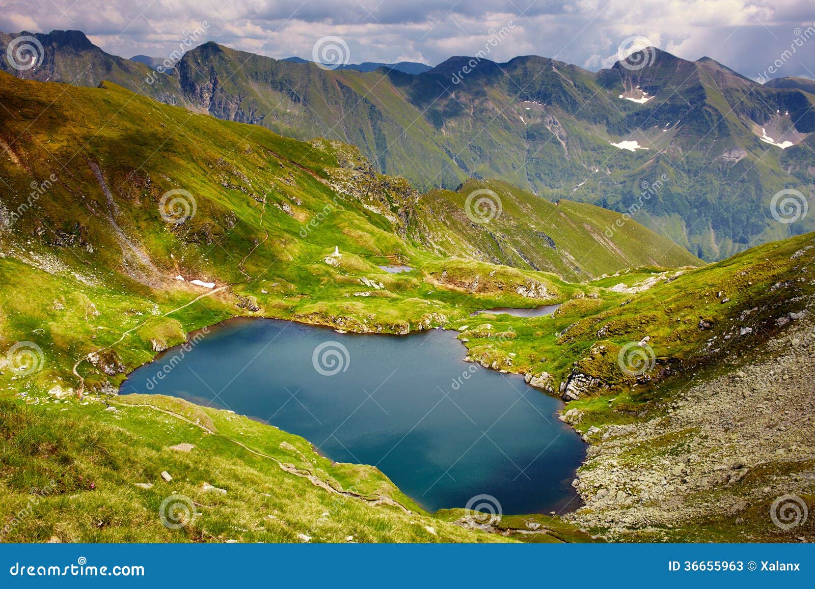 Lake Capra in Romania stock image. Image of peak, green - 36655963