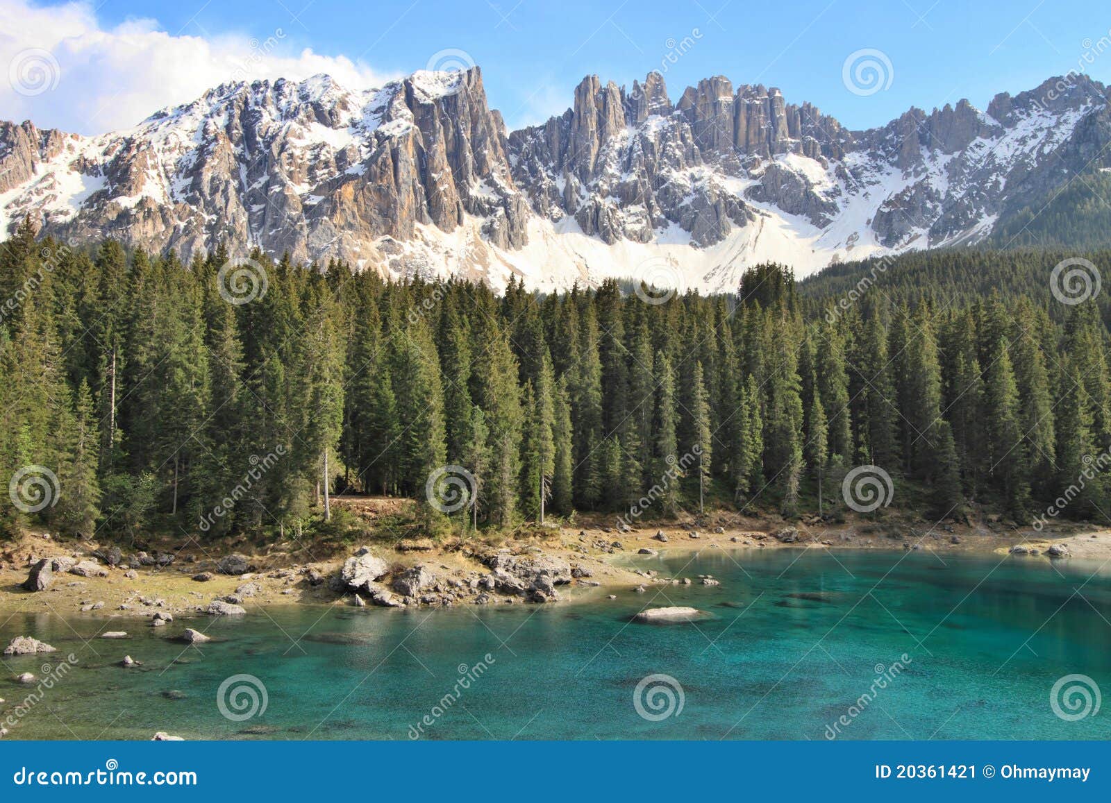 Lake Carezza and Dolomites Alps, Italy Stock Image - Image of lake ...