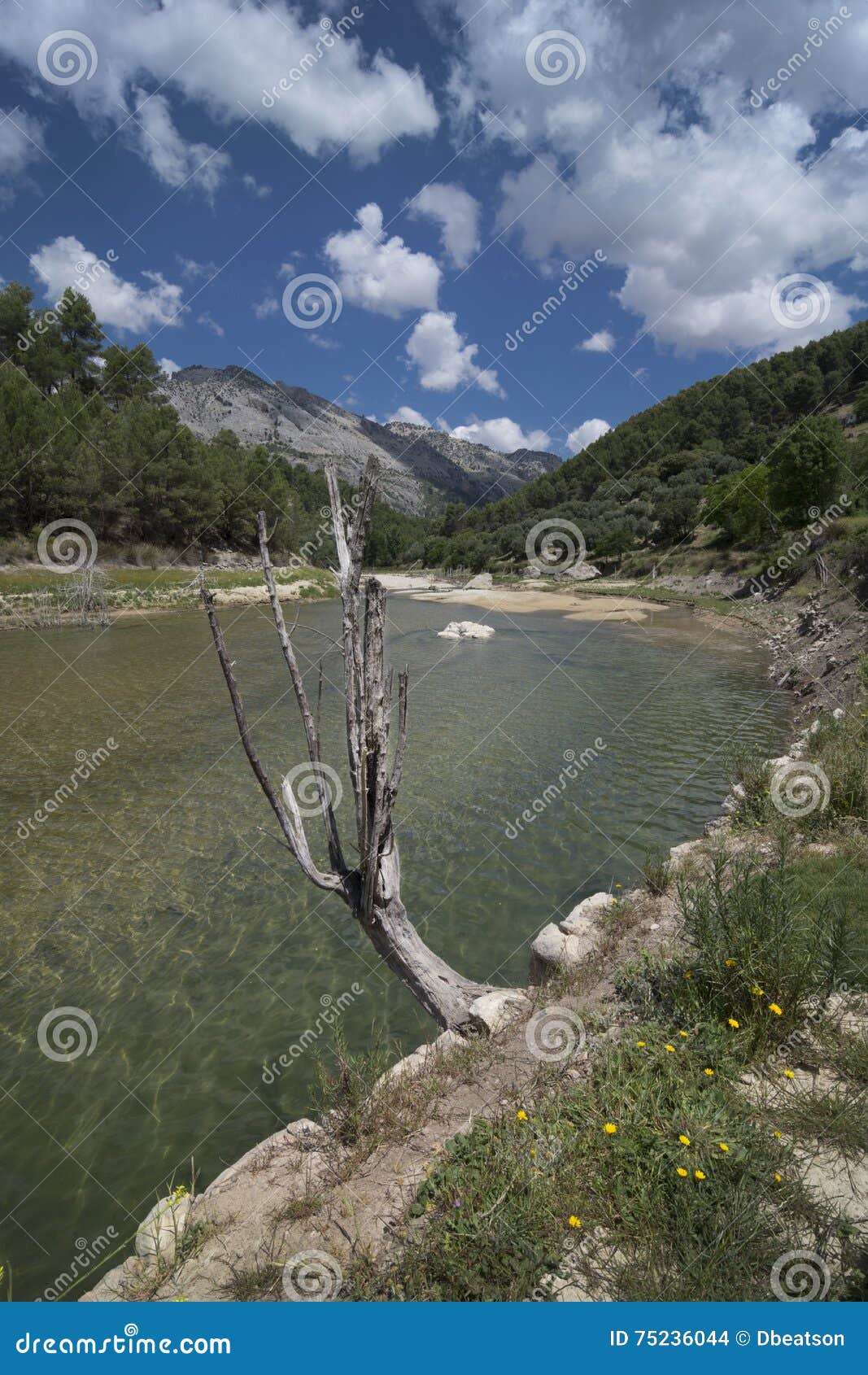 Lake at Castril Spain stock photo. Image of green, mountains - 75236044