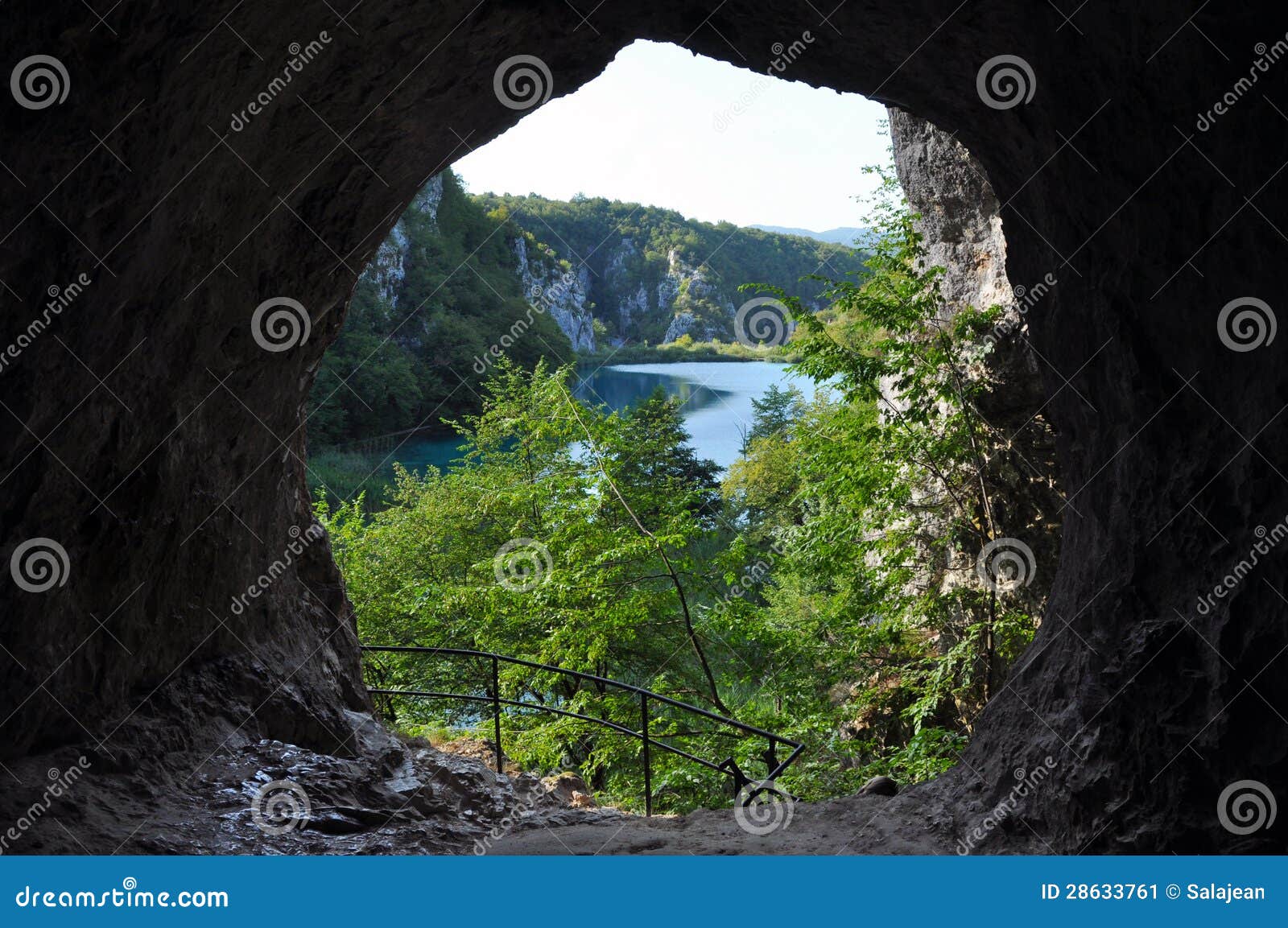 Lake from a Cave in Plitvice, Croatia Stock Image - Image of plitvice ...