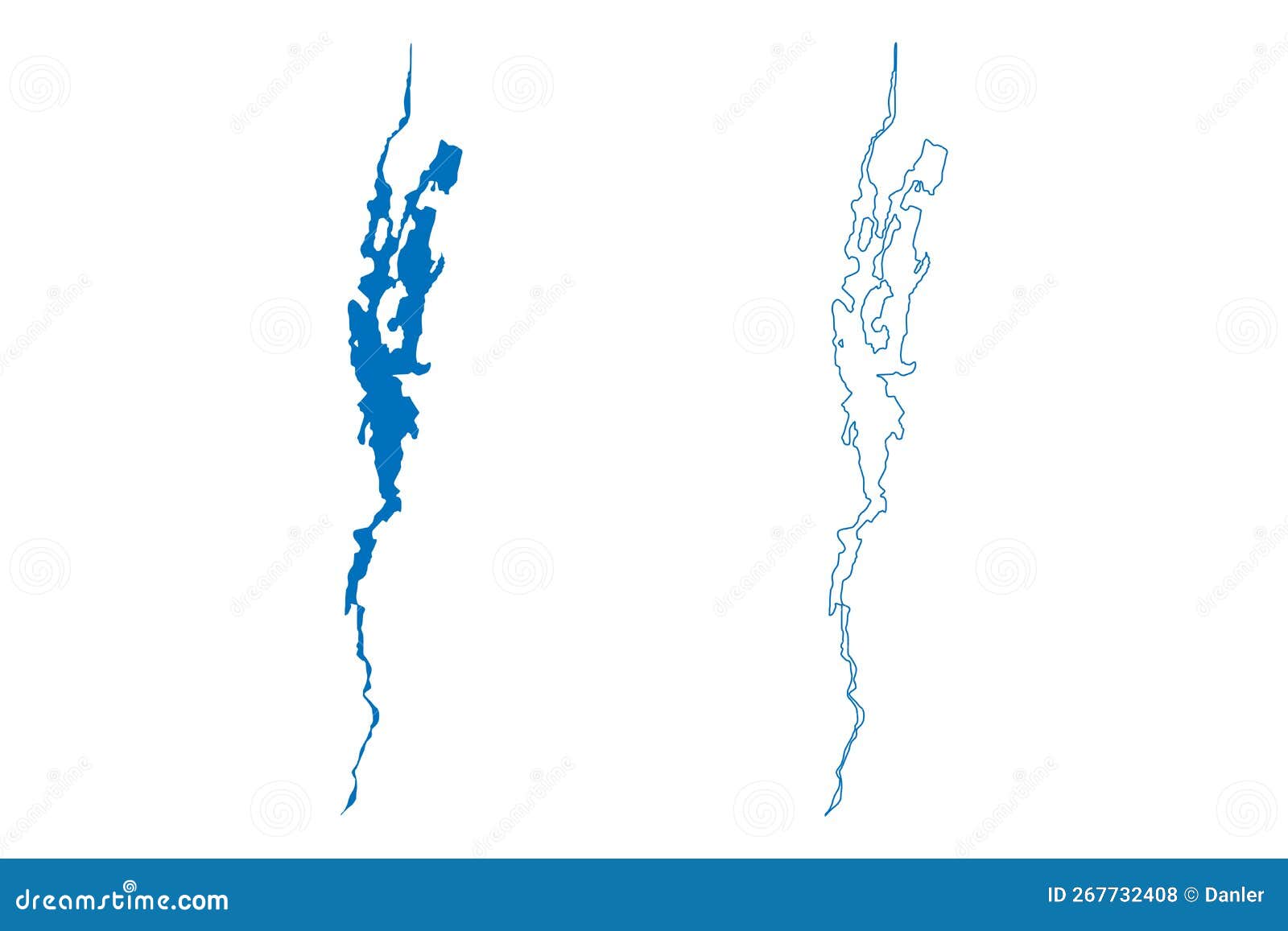 Lake Champlain Canada, United States, North America, Us Map Vector ...