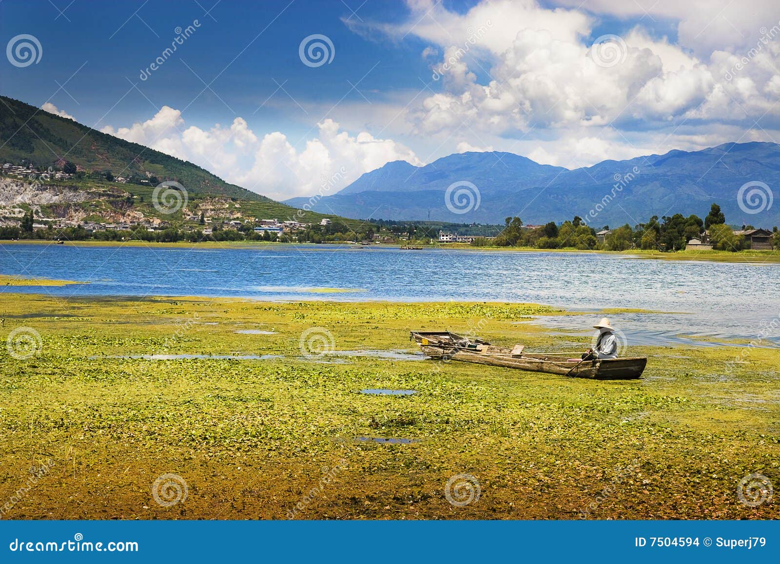 The lake of china stock photo. Image of yunnan, tourist - 7504594