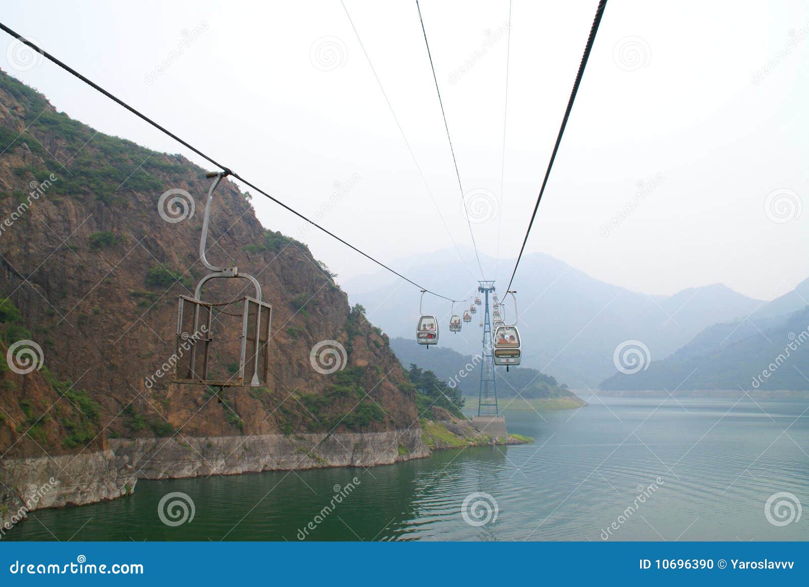 Lake in China with a Cable Car Stock Photo - Image of breakage, summer ...
