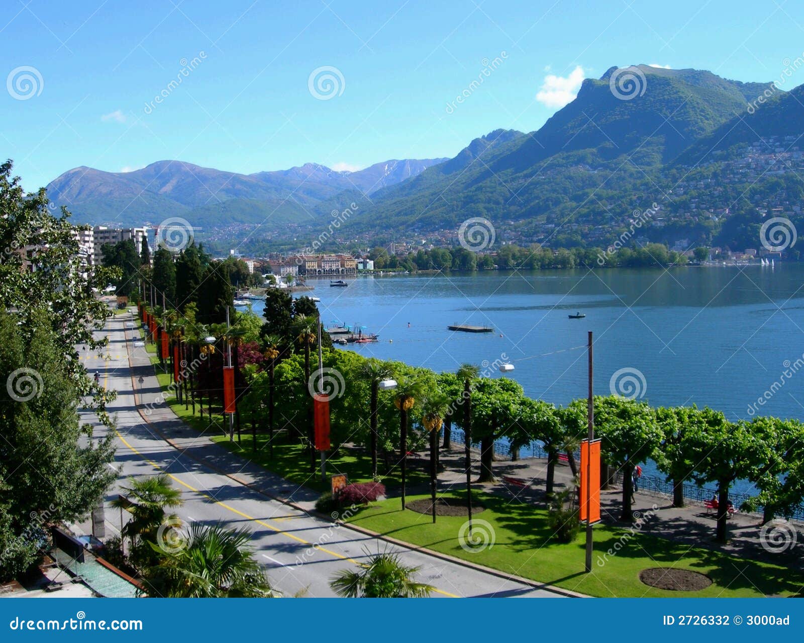 Lugano City, Lugano Lake And Monte San Salvatore From Monte Bre, Ticino ...