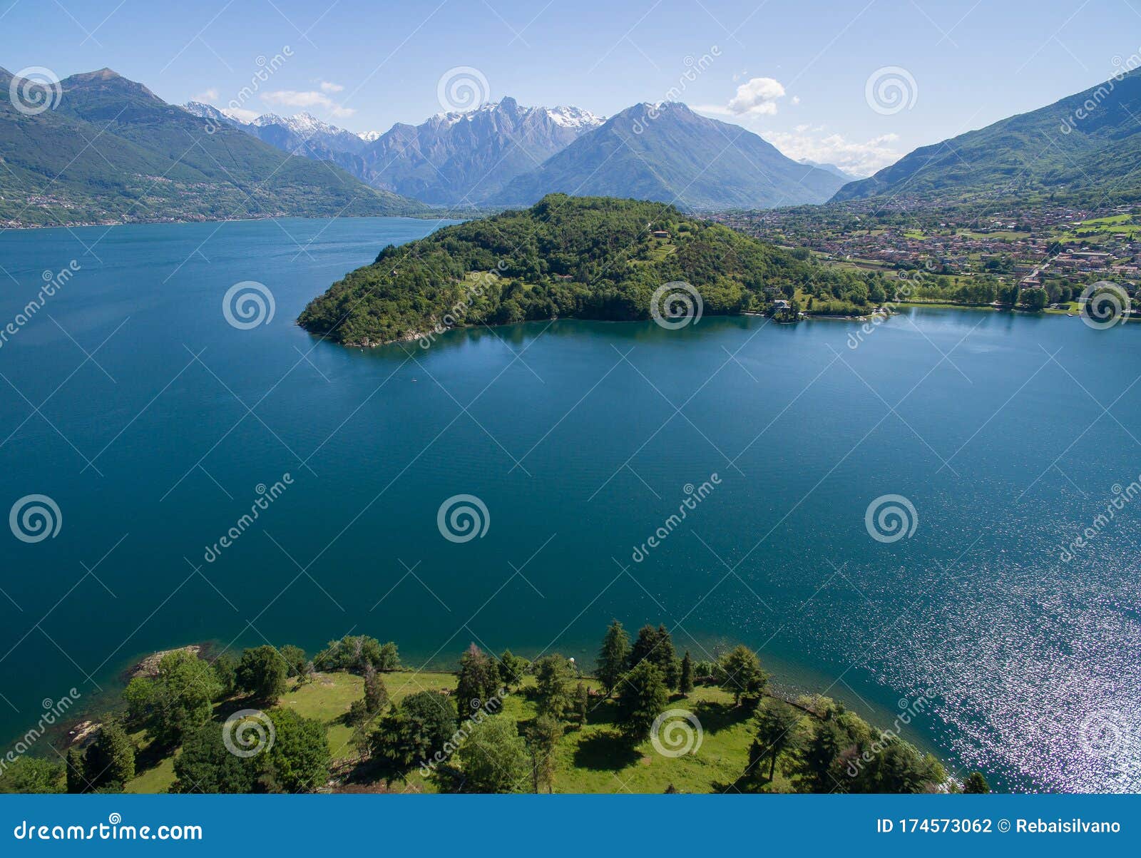 Lake Como Lake it - Bay of Piona Stock Photo - Image of green, scenic ...