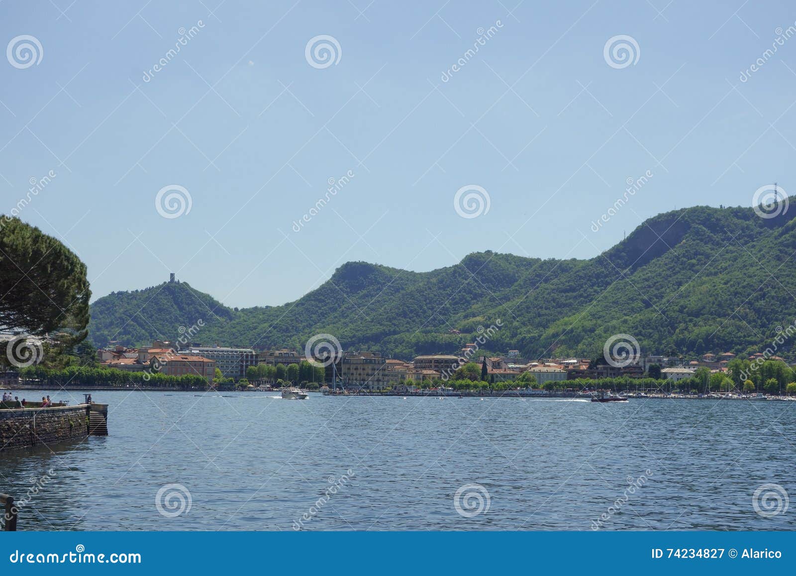 Lake Como in Brunate stock image. Image of panoramic - 74234827