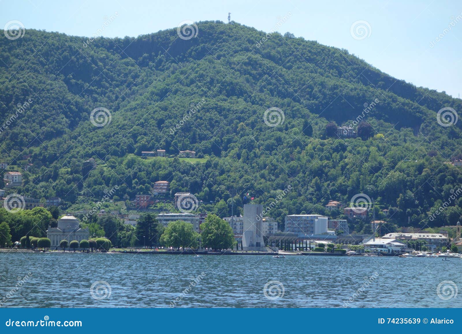 Lake Como in Brunate stock image. Image of skyline, park - 74235639