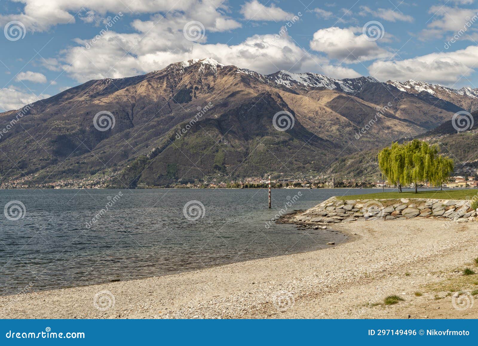 Lake Como Coastline in Domaso Town Stock Photo - Image of lake, branch ...