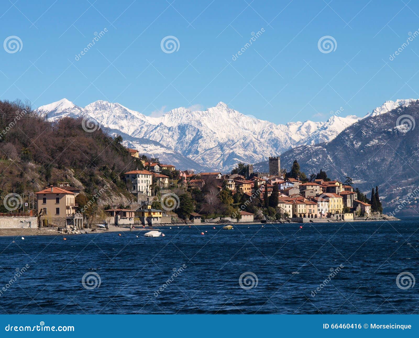 Lake of Como, Cremia stock photo. Image of lake, hill - 66460416