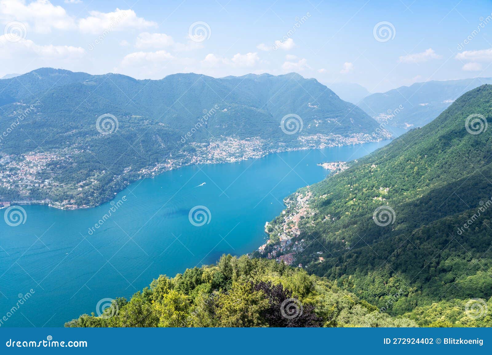 Lake Como from Lighthouse Voltiano in Brunate, Italy Stock Photo ...