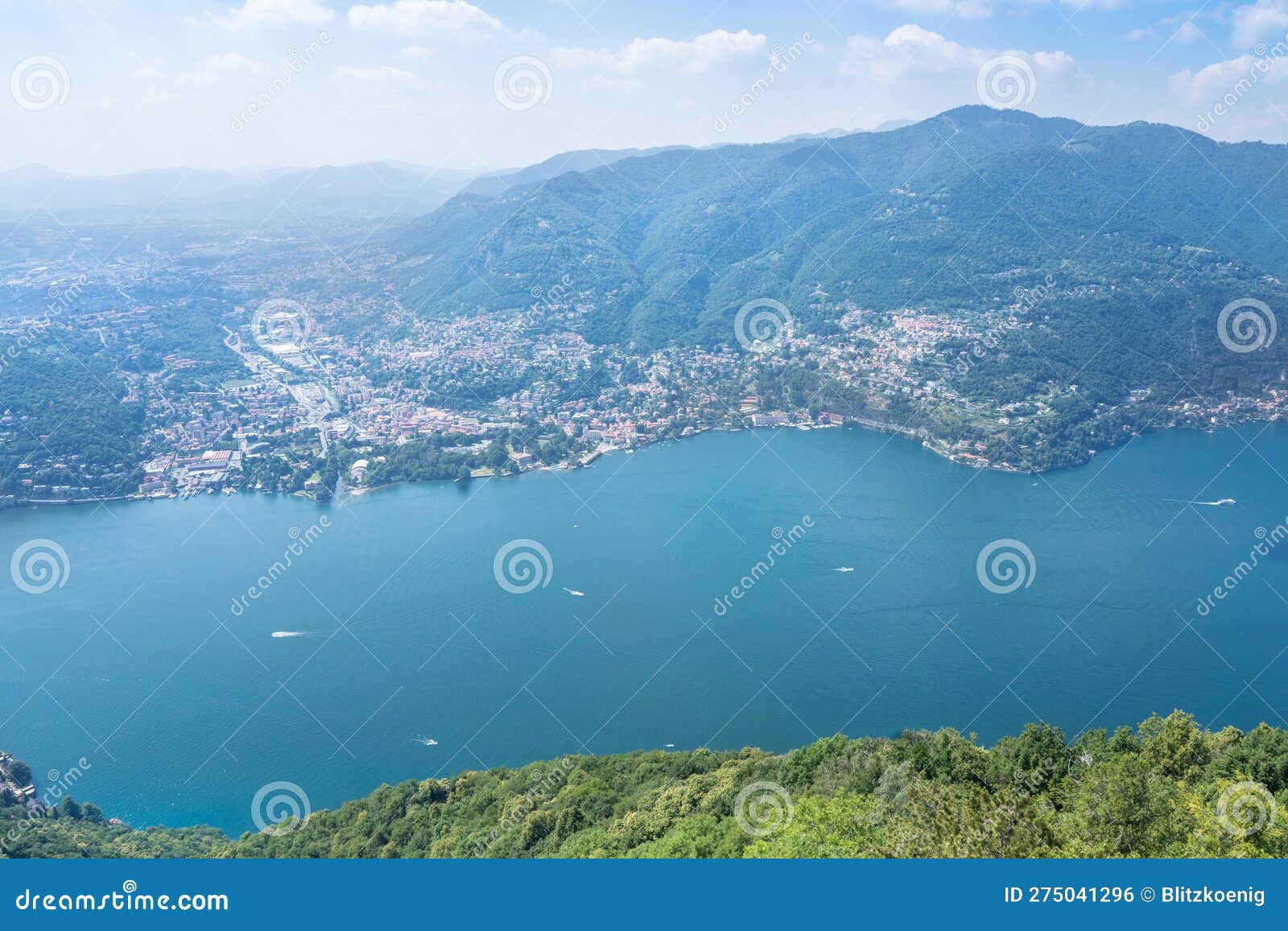 Lake Como from Lighthouse Voltiano in Brunate, Italy Stock Photo ...